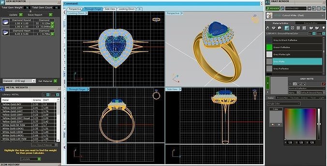 heart shape halo engagement ring 3D model 3D printable | CGTrader