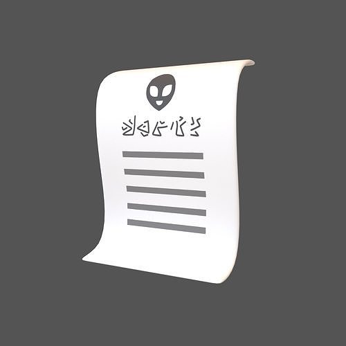 3D model Cartoon Alien Document v1 002 VR / AR / low-poly | CGTrader
