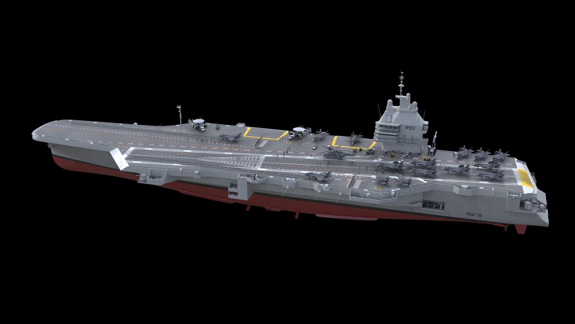 French PANG aircraft carrier PANG porte-avions 3D model animated | CGTrader