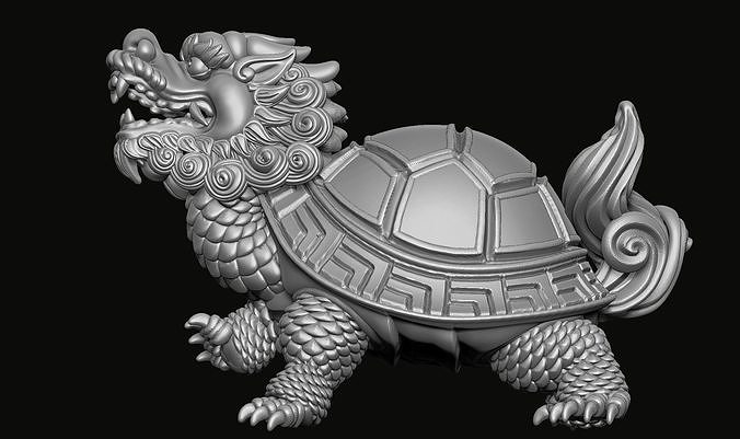 The Dragon Turtle Statue 3D model 3D printable | CGTrader