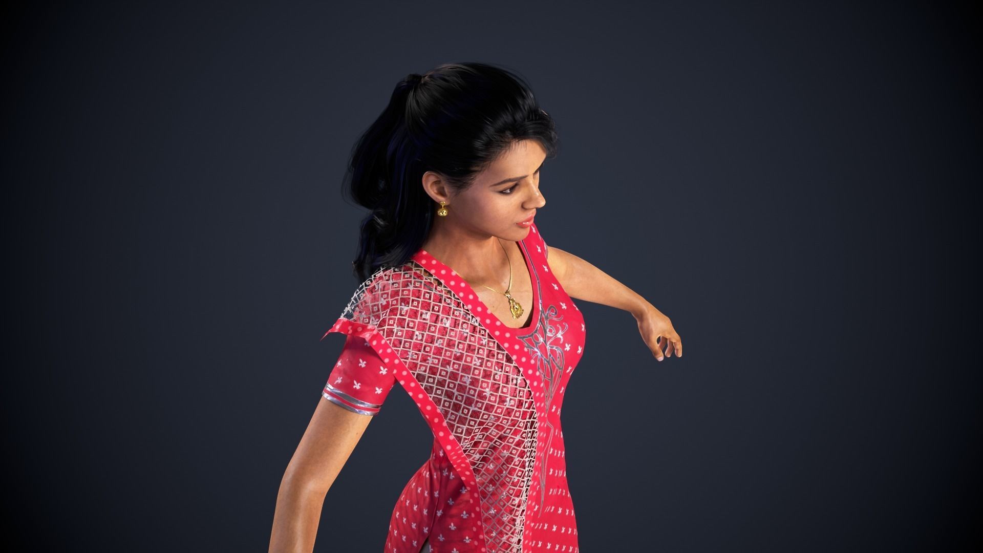 3D model Indian Girl VR / AR / low-poly | CGTrader