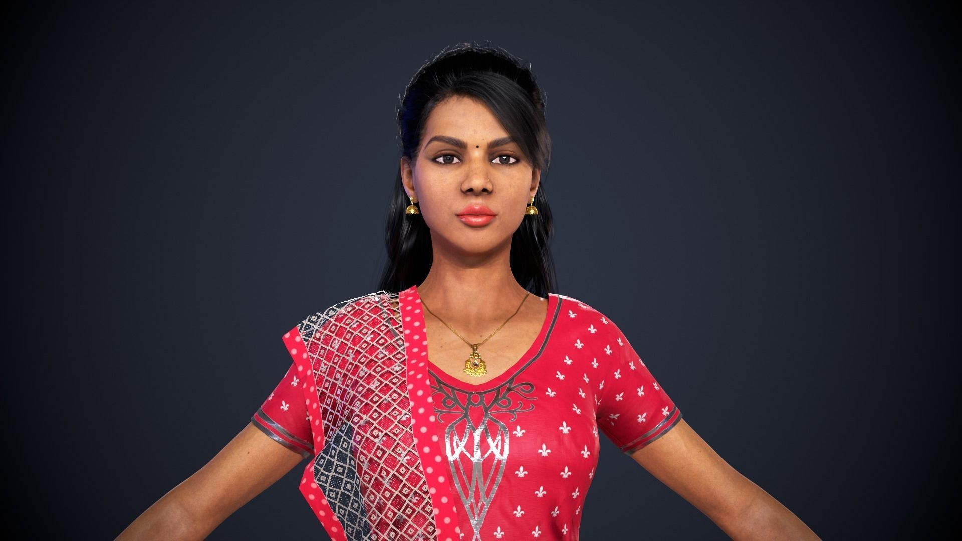 3D model Indian Girl VR / AR / low-poly | CGTrader