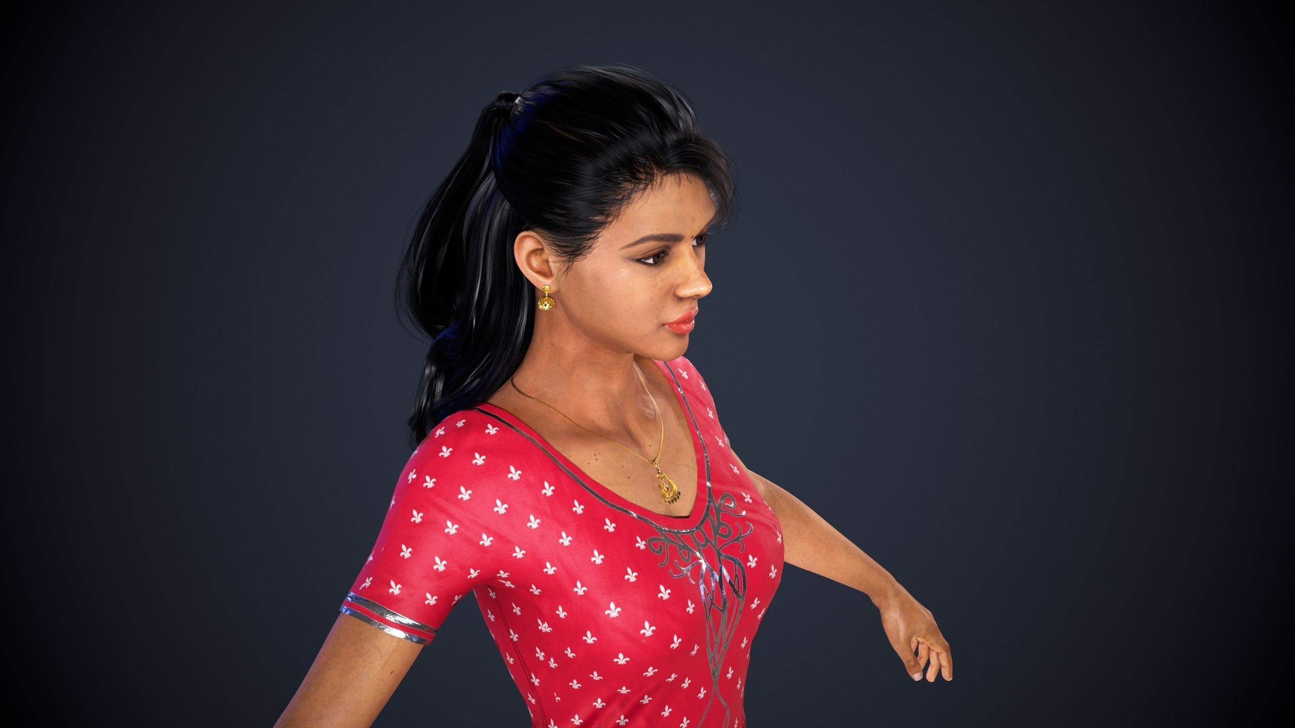 3D model Indian Girl VR / AR / low-poly | CGTrader