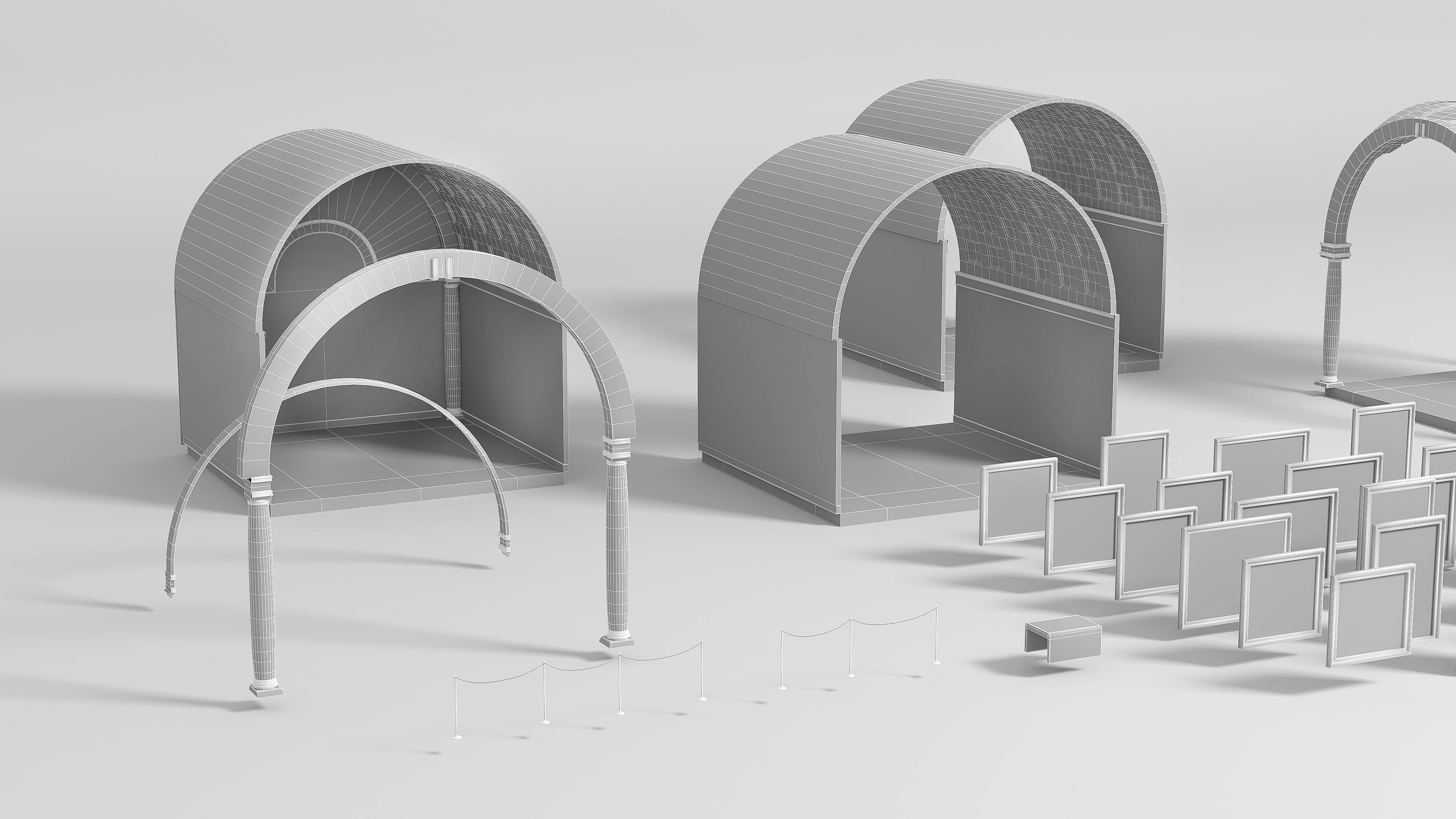 3D model Modular low poly museum VR / AR / low-poly | CGTrader