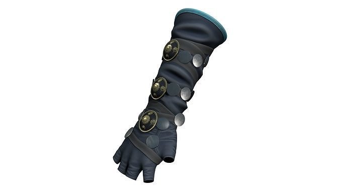 3D model Fingerless Warrior Lower Arm Guard Long Gloves VR / AR / low ...