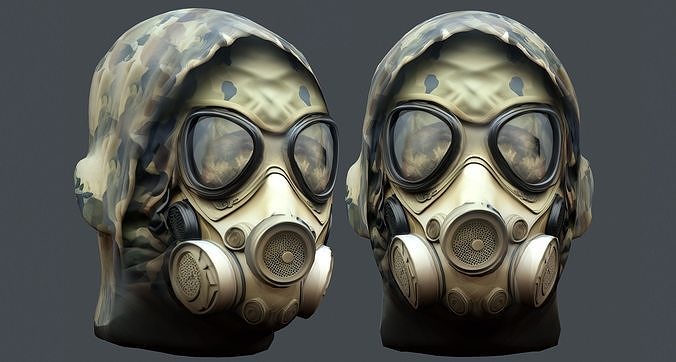 3D model Gas mask helmet 3d model military combat Low-poly 3D model VR ...