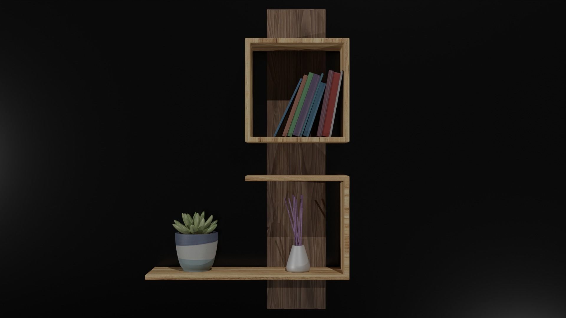 Modern shelves made in Blender free 3D model | CGTrader