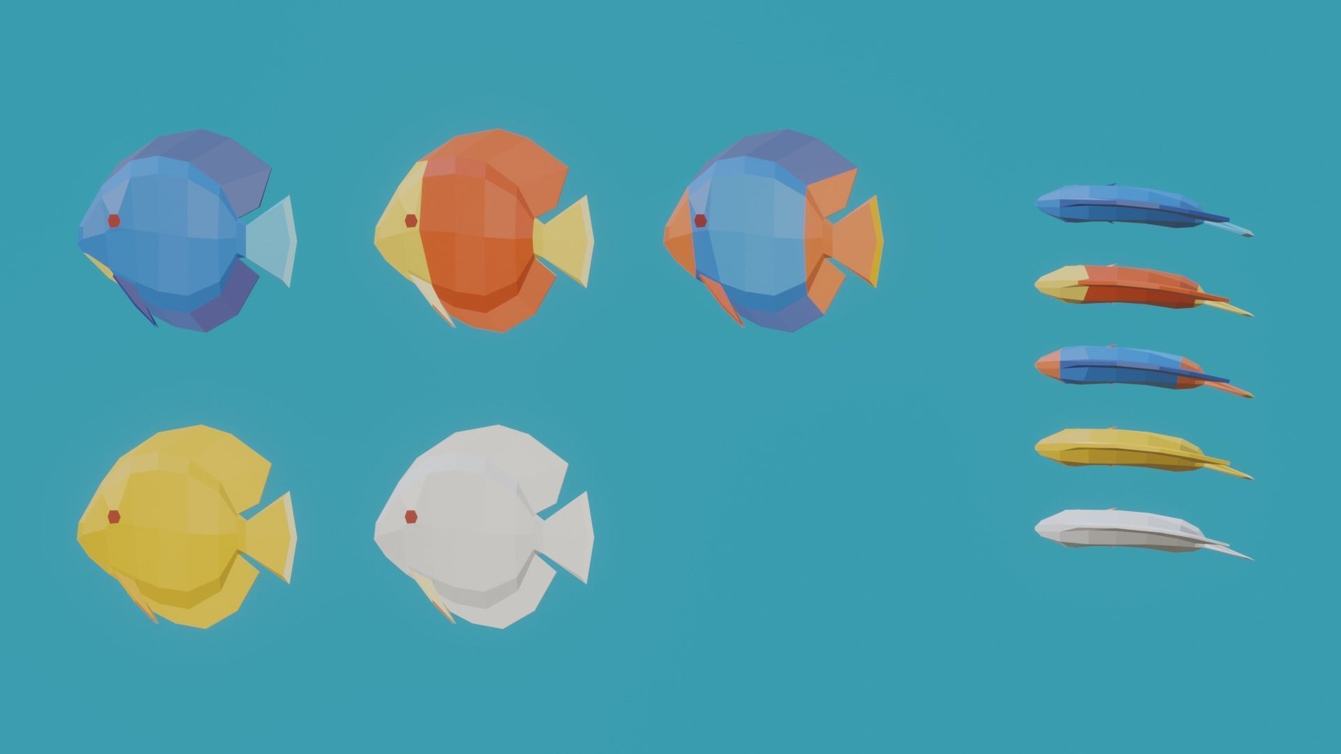 3D model animated low poly fish pack VR / AR / low-poly | CGTrader