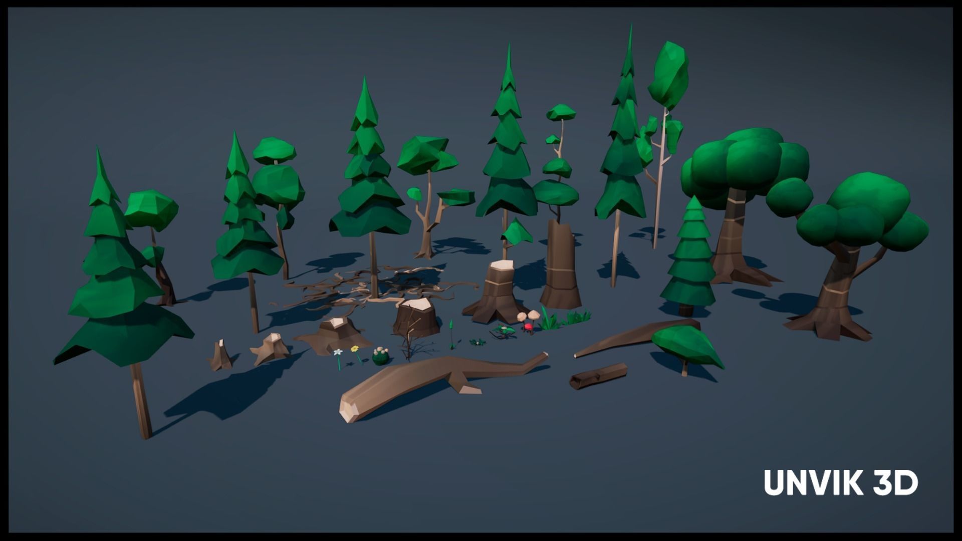 3D model Vegetation Kitbashing VR / AR / low-poly | CGTrader