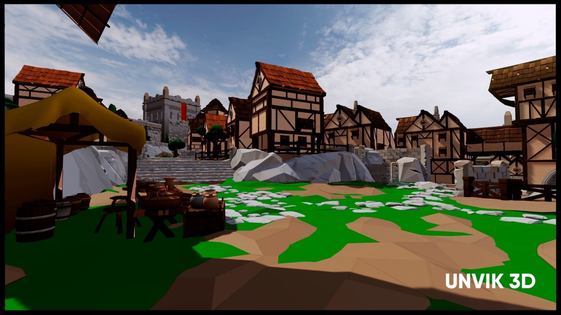 3D model Lowpoly Modular Buildings VR / AR / low-poly | CGTrader