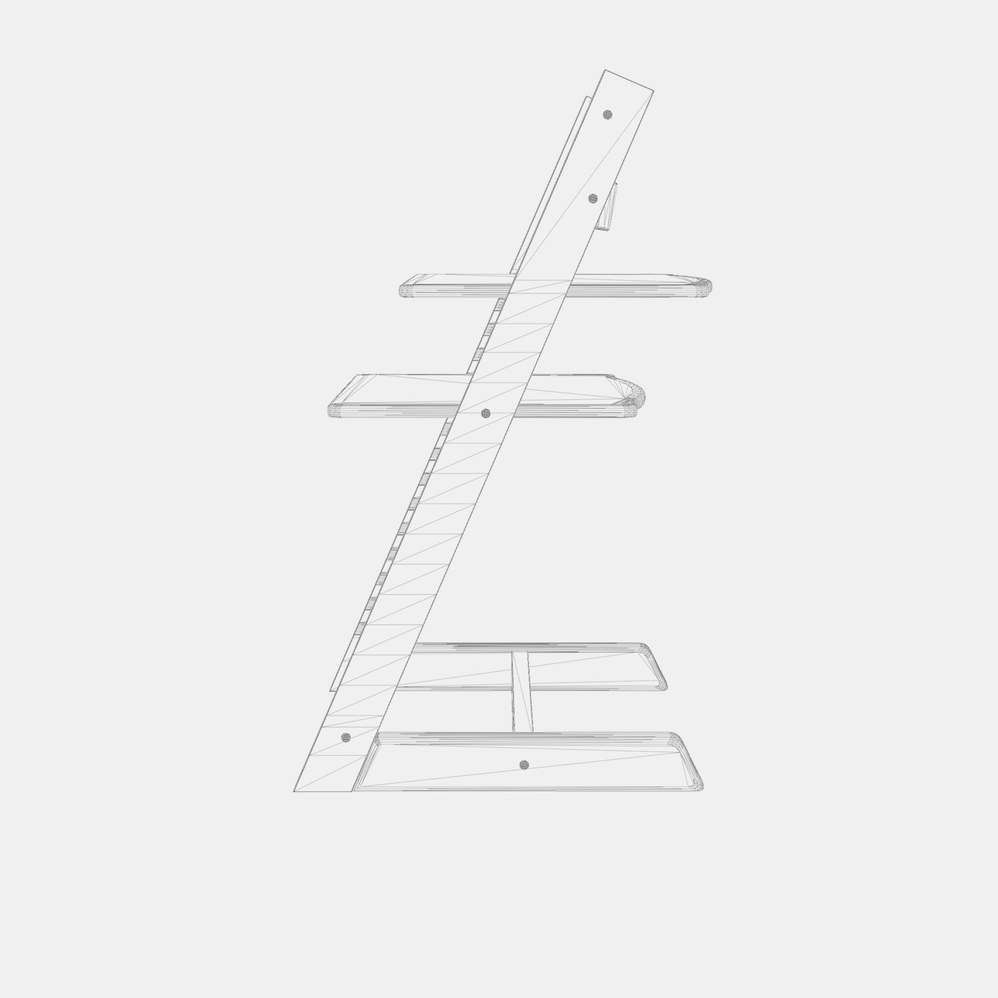 3D model 3D Model of Stokke Tripp Trapp chair - White VR / AR / low ...