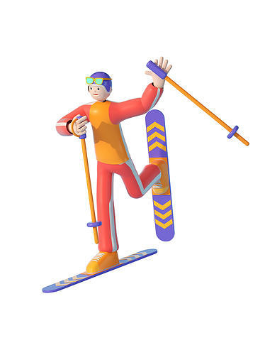 C4D model ski sports figures 3D model | CGTrader
