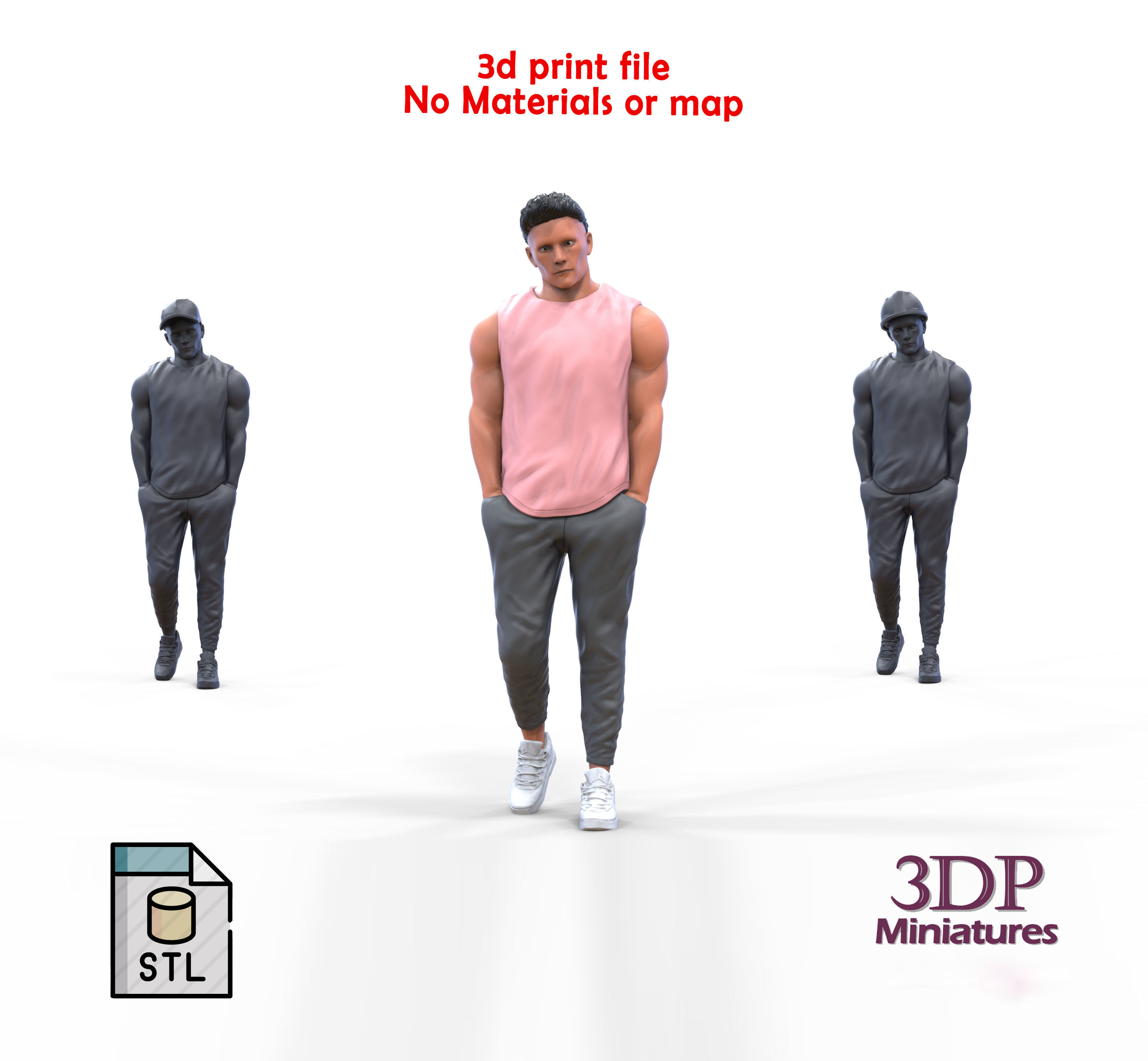 N2 Body builder guy or construction worker 3D model 3D printable | CGTrader
