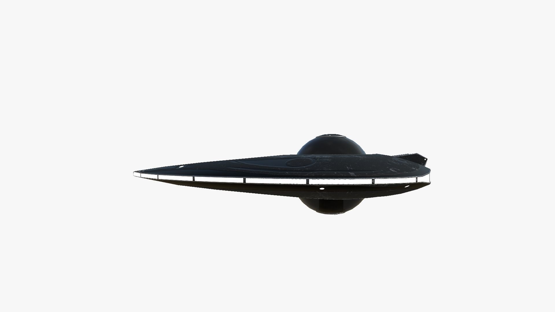 3D model Alien Spaceship UFO I10 Full Black - Sci Fi Spacecraft Design ...