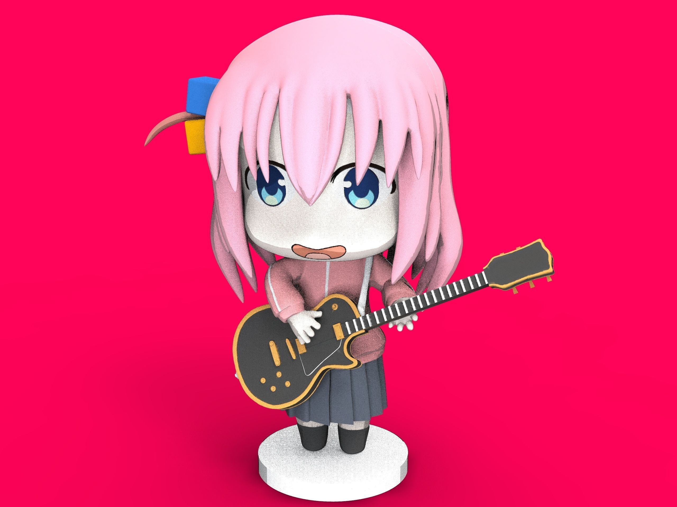 Bocchi the rock chibi 3D model 3D printable | CGTrader