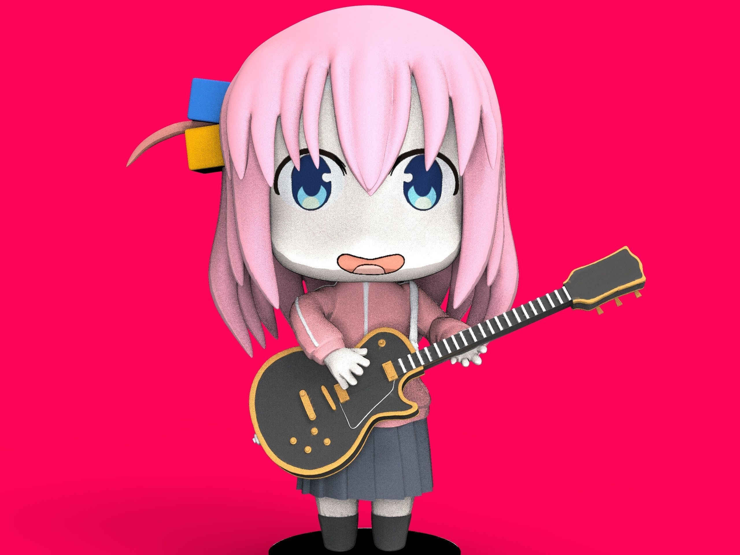 Bocchi the rock chibi 3D model 3D printable | CGTrader