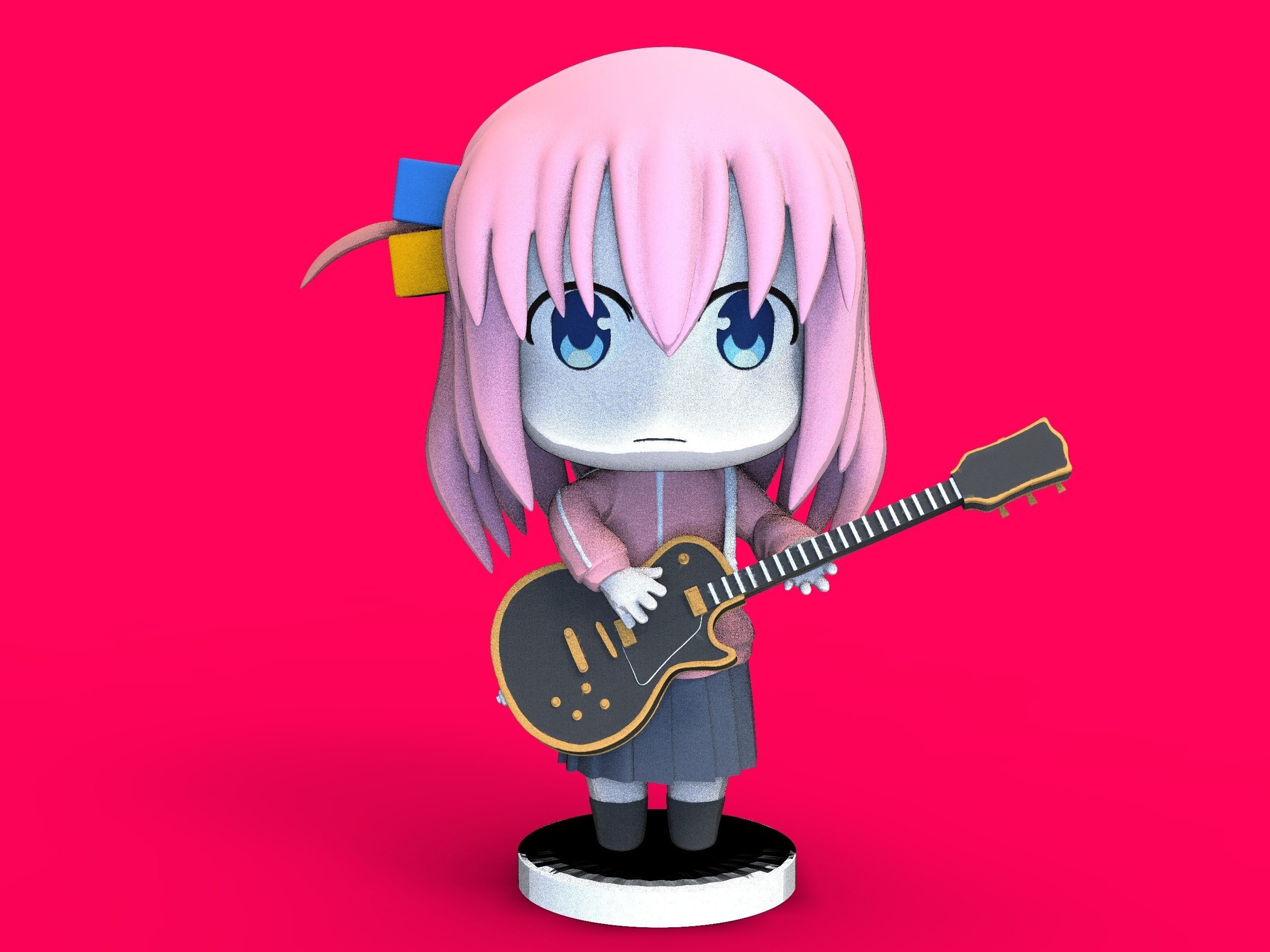 Bocchi the rock chibi 3D model 3D printable | CGTrader