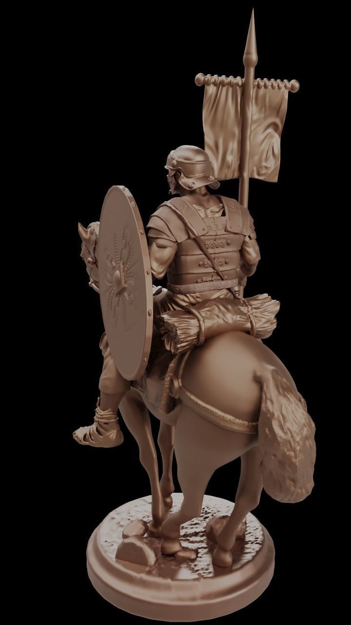 Roman Horseman with Aquila 3D model 3D printable | CGTrader