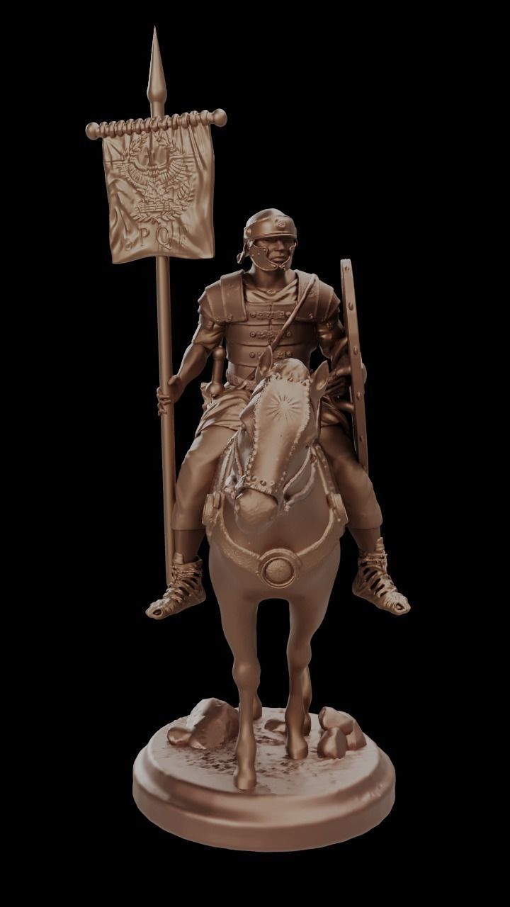 Roman Horseman with Aquila 3D model 3D printable | CGTrader