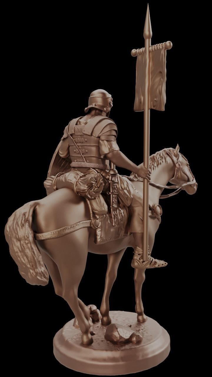 Roman Horseman with Aquila 3D model 3D printable | CGTrader