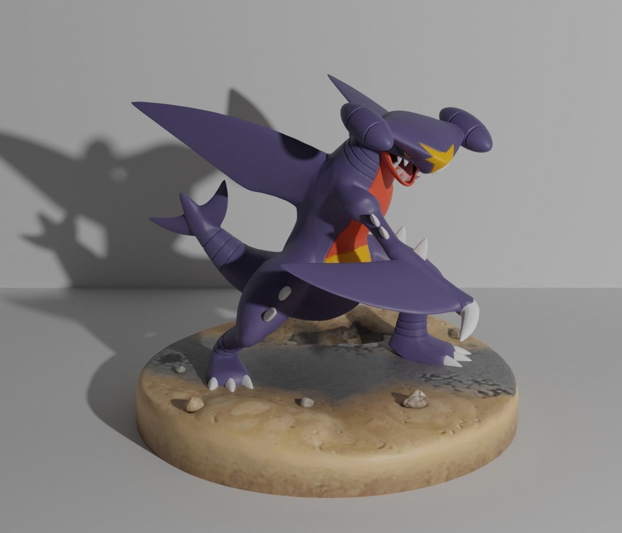 Garchomp pokemon 3D print model 3D model 3D printable | CGTrader