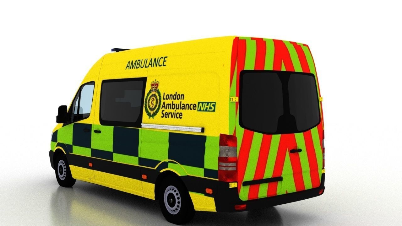 Mercedes Benz Sprinter L2H2 2015 England Ambulance UK 3D model | CGTrader