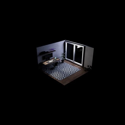 3D model interior Home office room VR / AR / low-poly | CGTrader