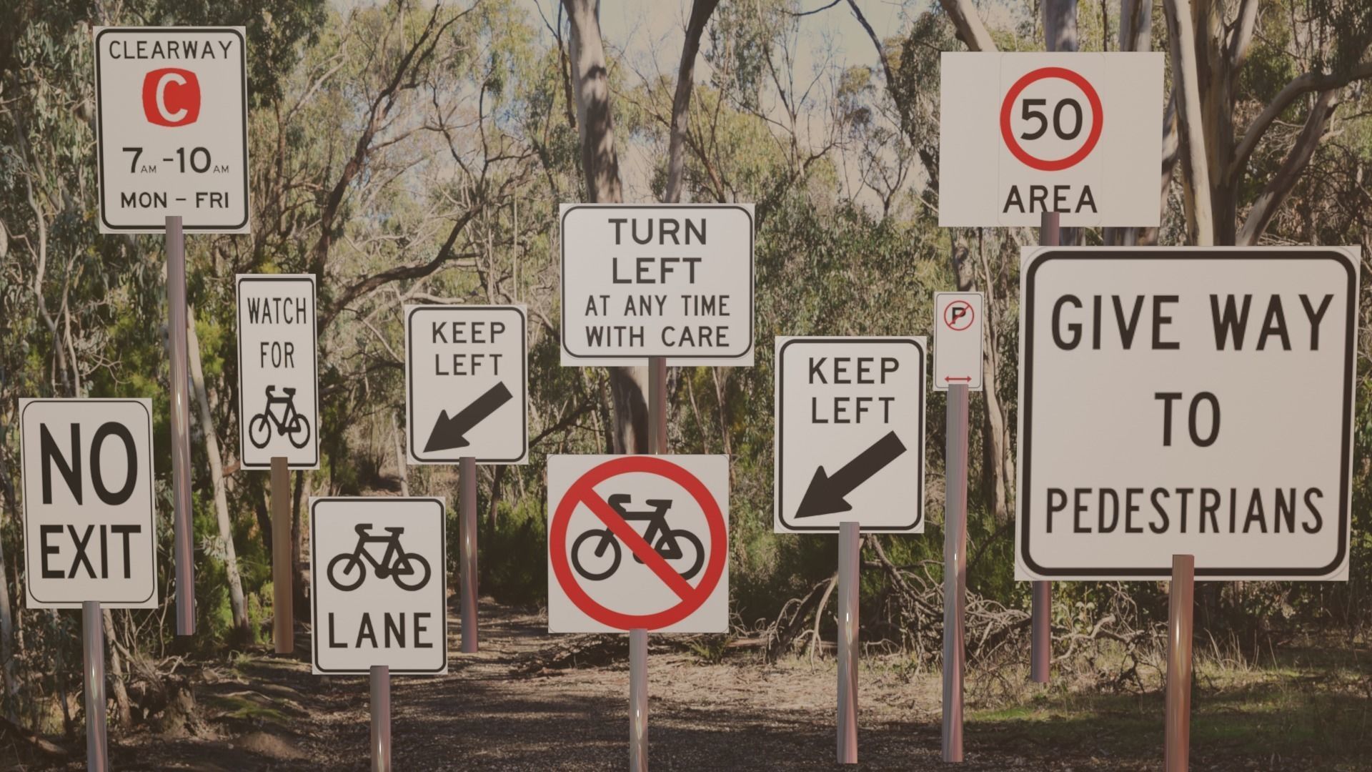 Australian Road Signs free 3D model | CGTrader