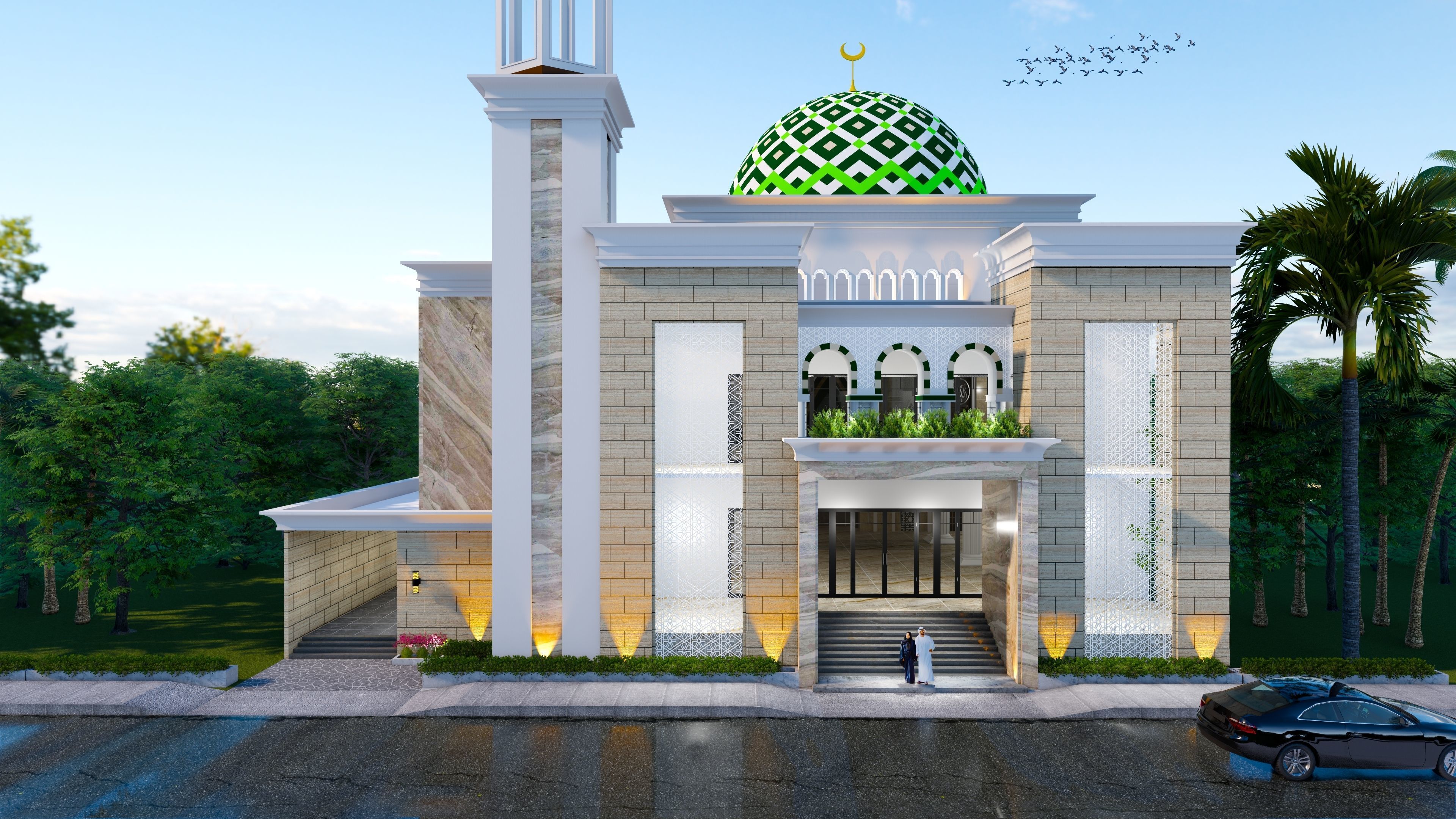 3D model 3D design at sketch up Modelling Elegant Modern Mosque VR / AR ...