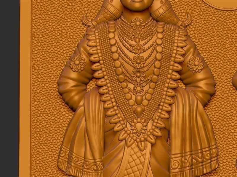 Vitthal Rukmini design with frame 3D model 3D printable | CGTrader