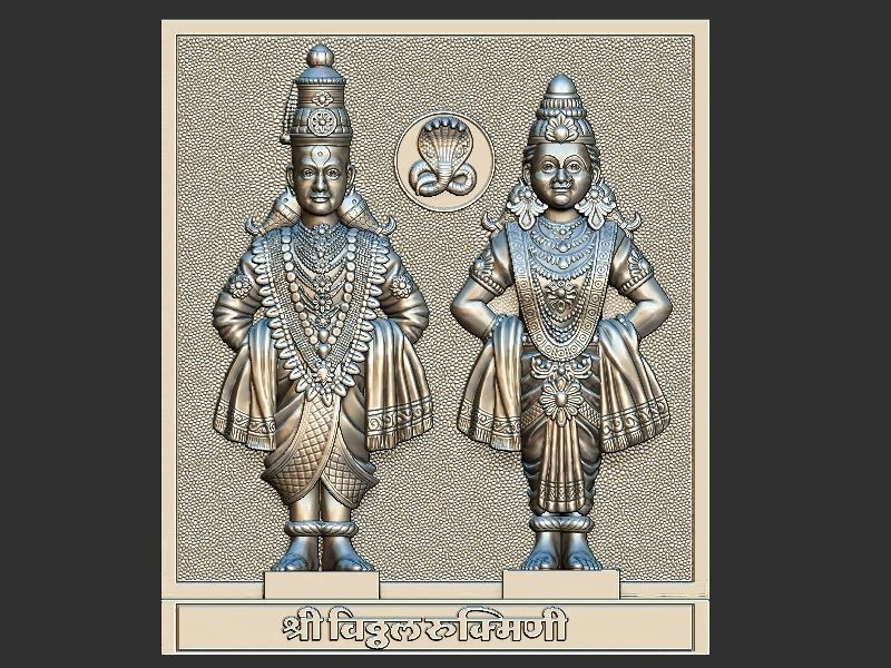 Vitthal Rukmini design with frame 3D model 3D printable | CGTrader