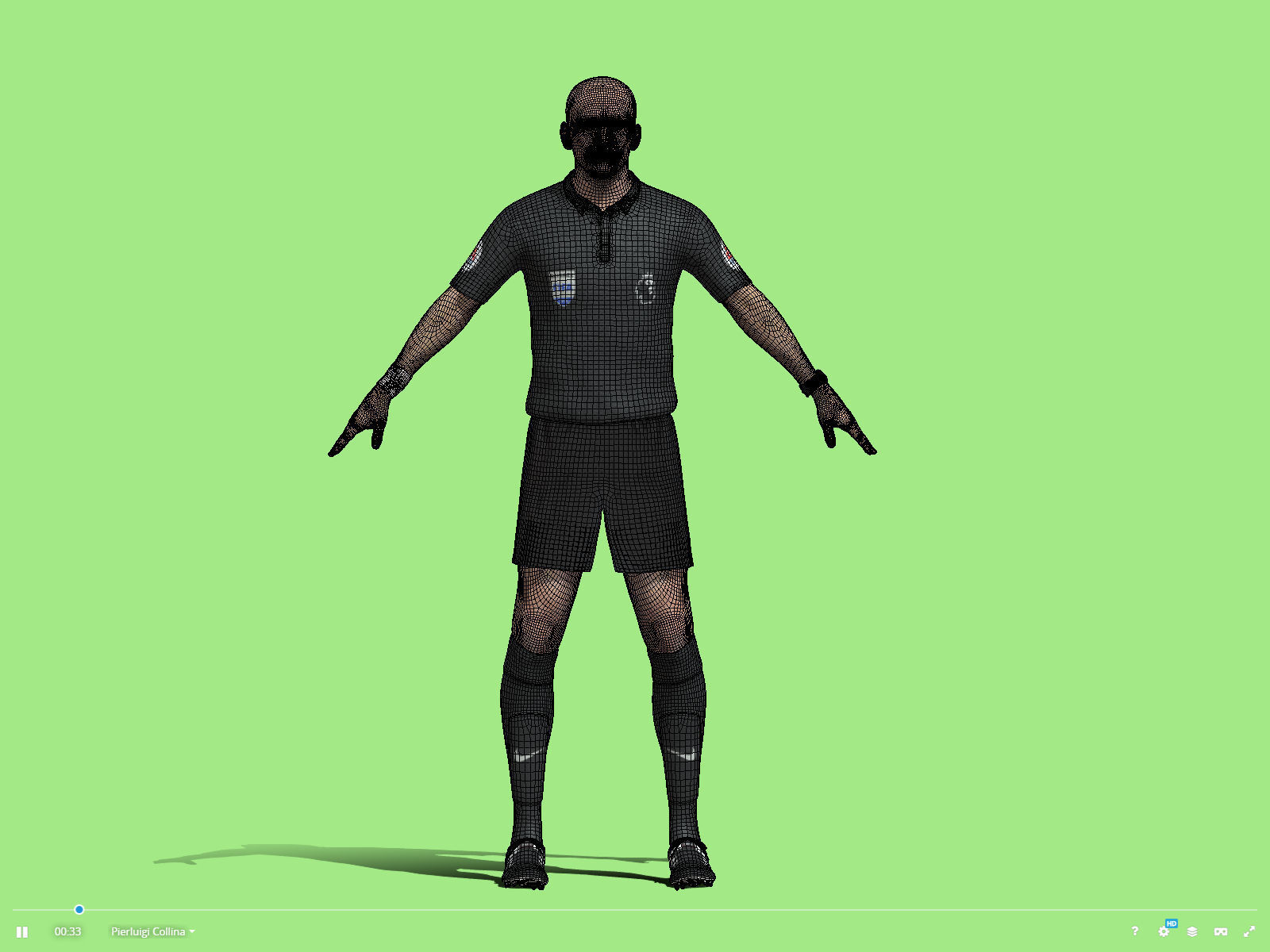 Pierluigi Collina referee 3D model animated rigged | CGTrader