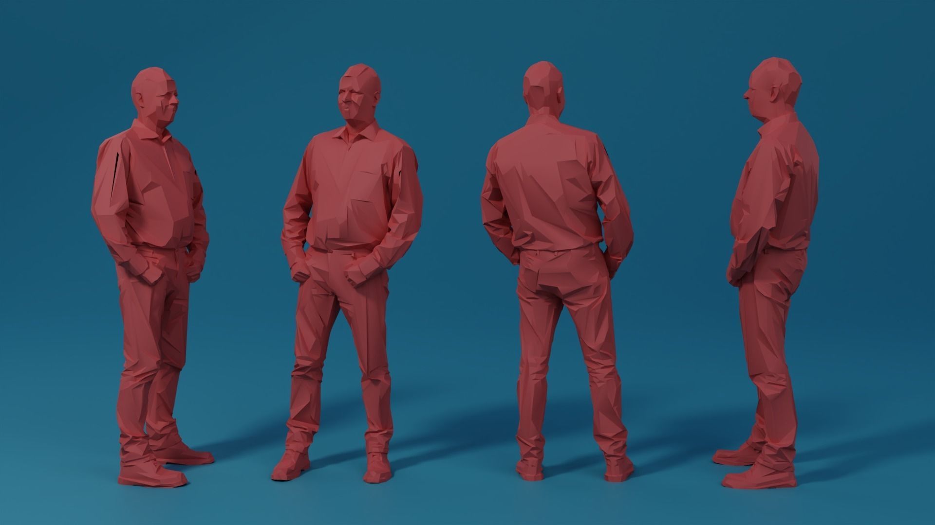 Low Poly Humans Set A 33 models 3D printable 3D model 3D printable ...