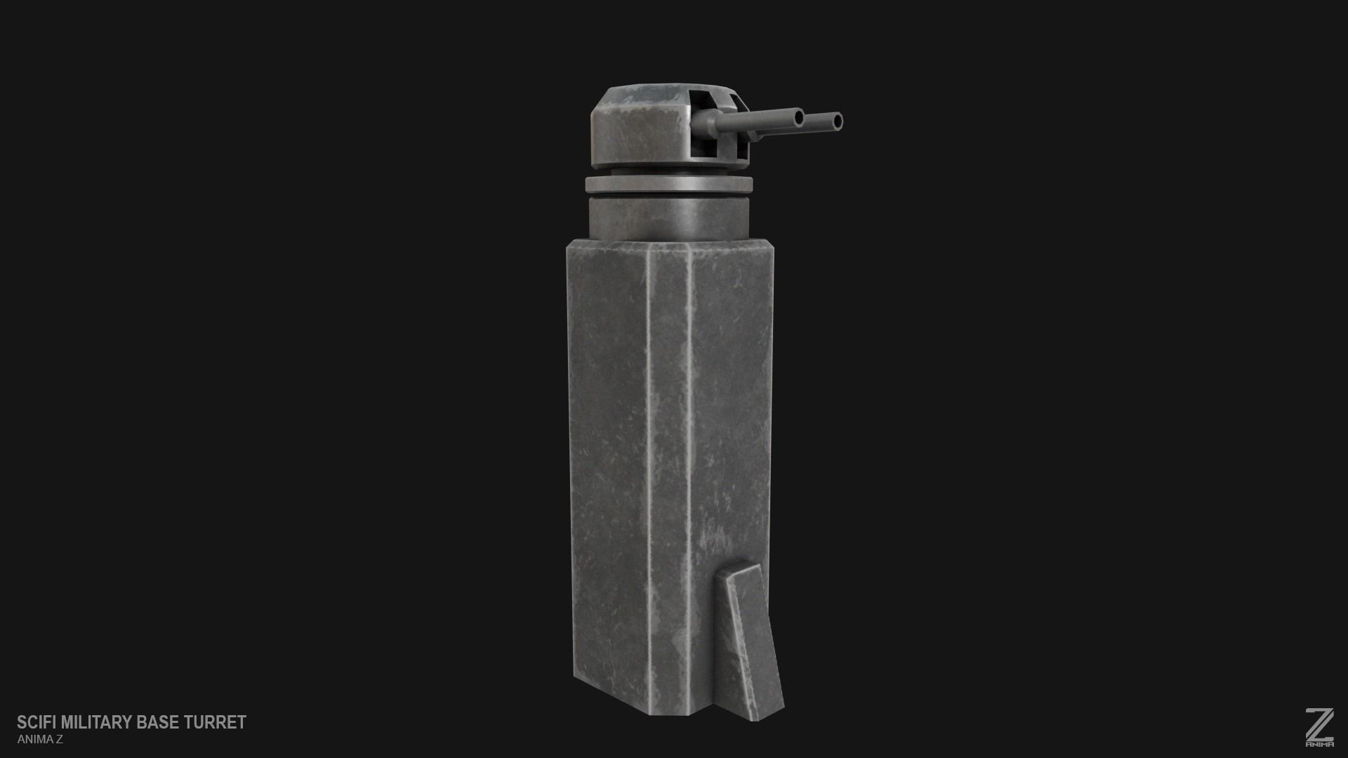 3D model Scifi militarybase turret VR / AR / low-poly | CGTrader