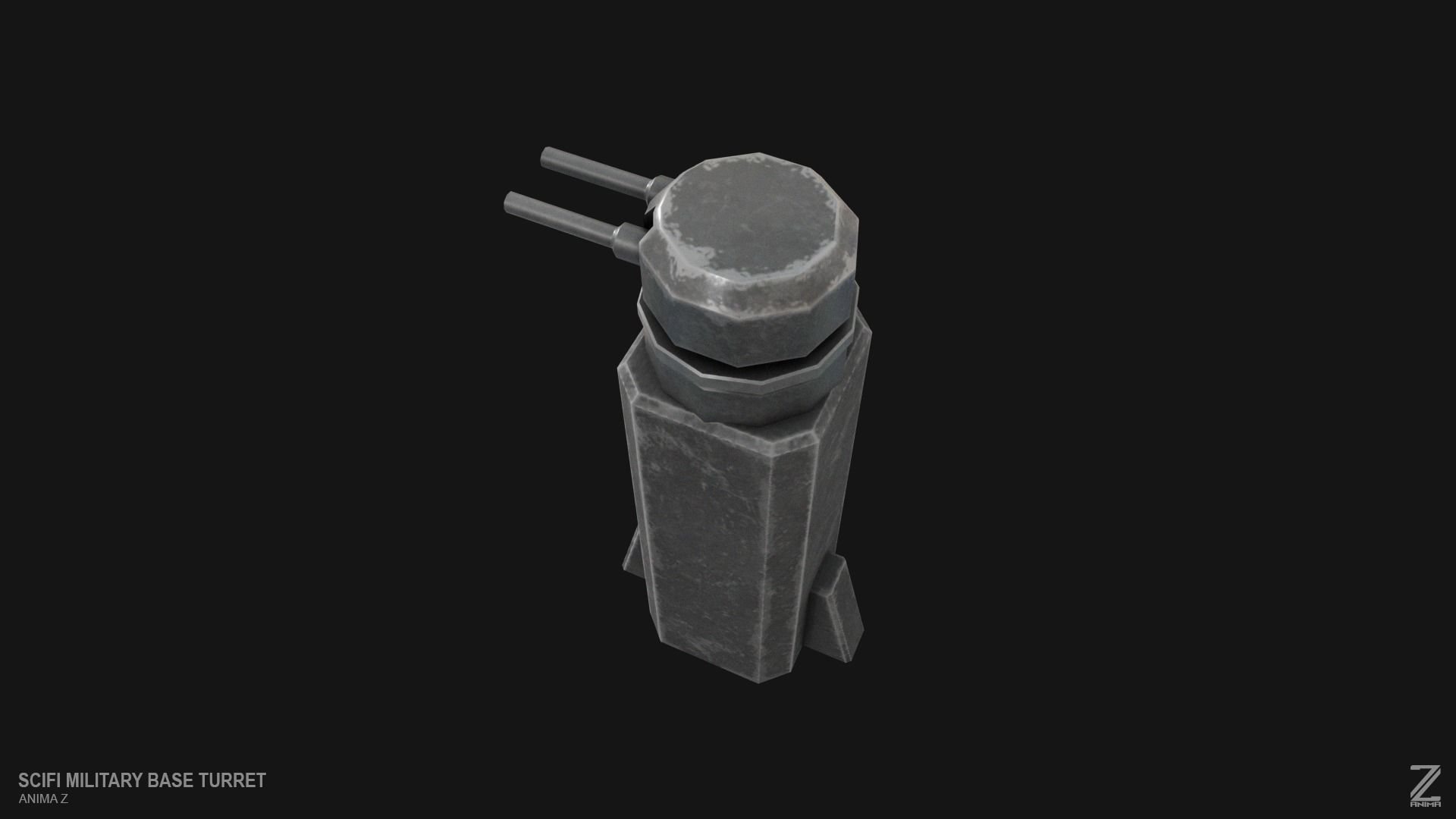 3D model Scifi militarybase turret VR / AR / low-poly | CGTrader