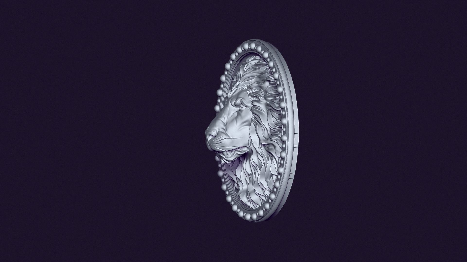 Lion medallion 3D model 3D printable | CGTrader