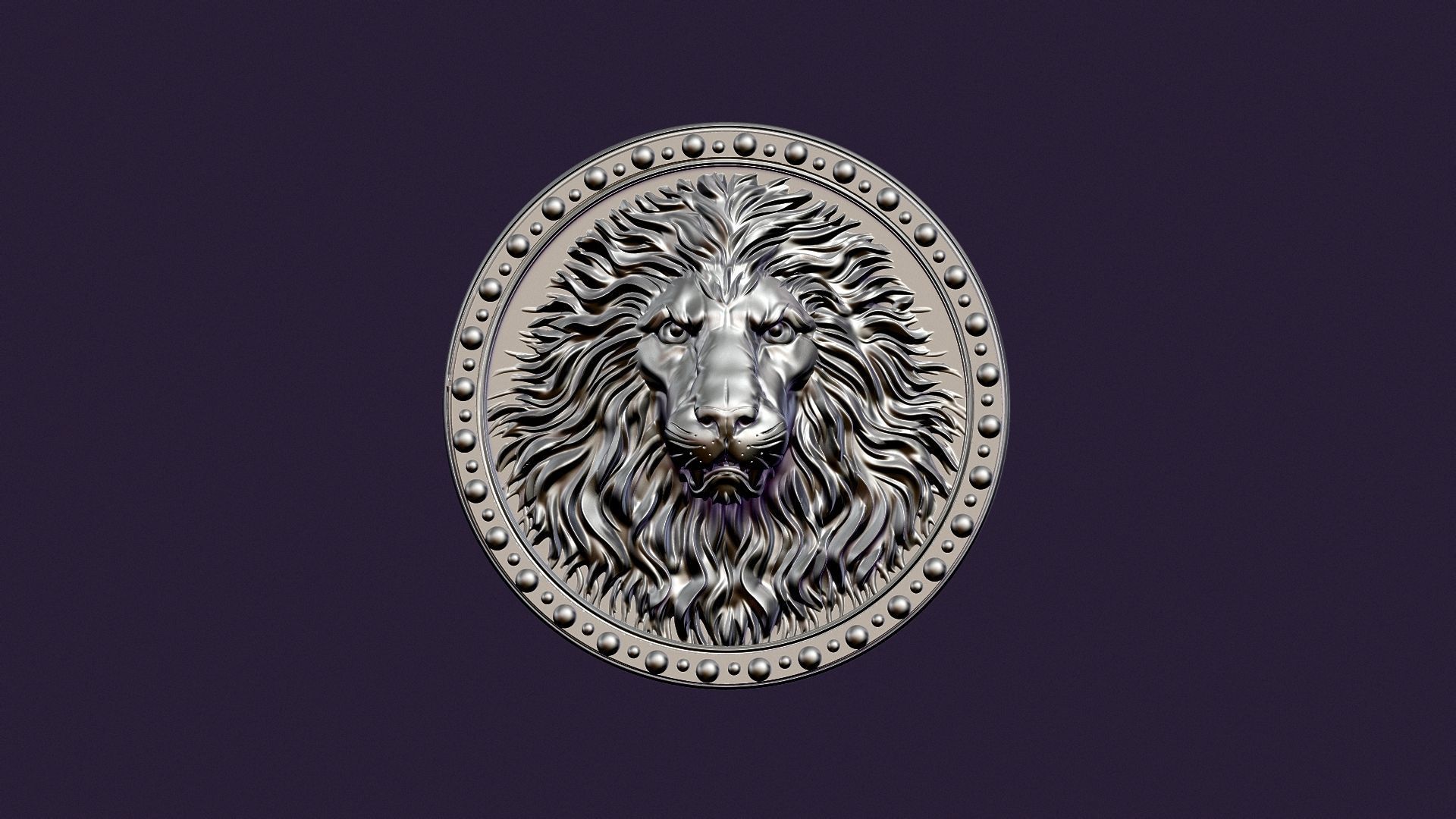 Lion medallion 3D model 3D printable | CGTrader
