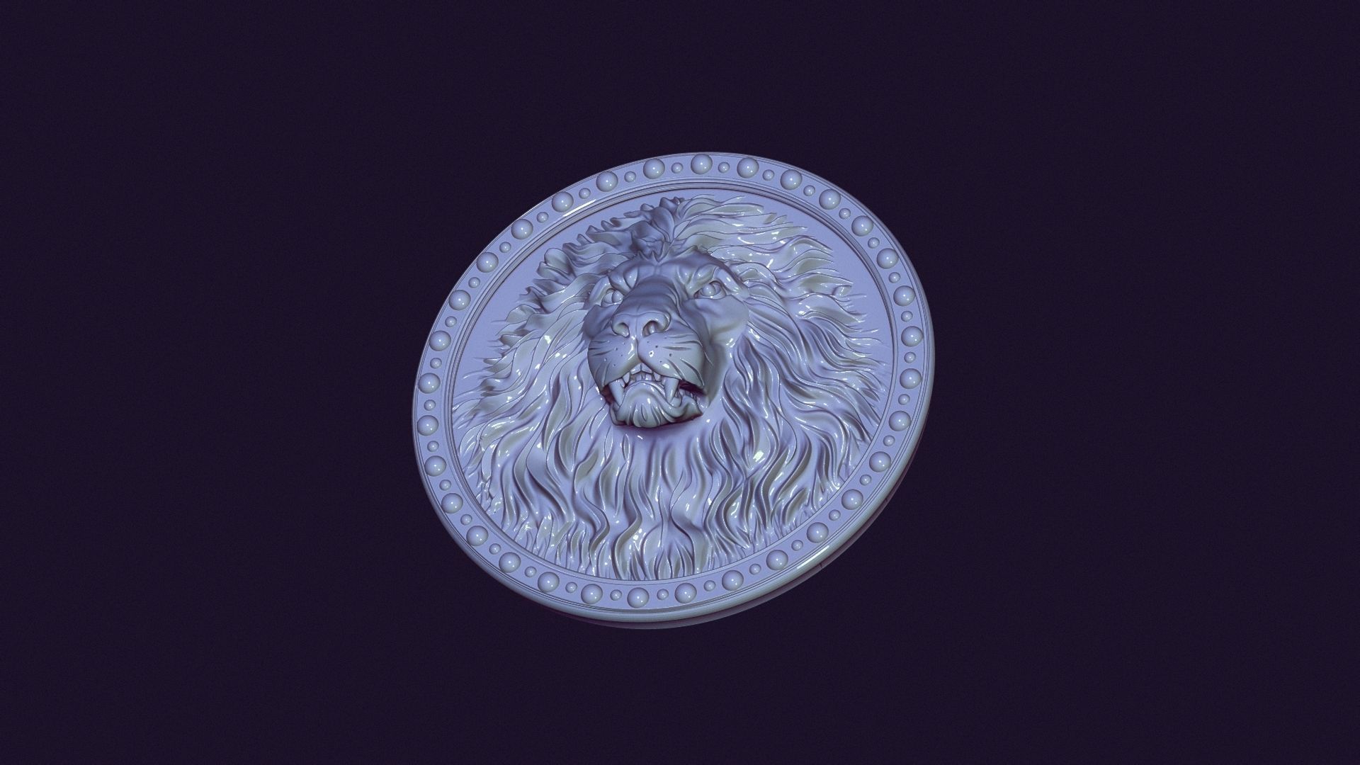 Lion medallion 3D model 3D printable | CGTrader