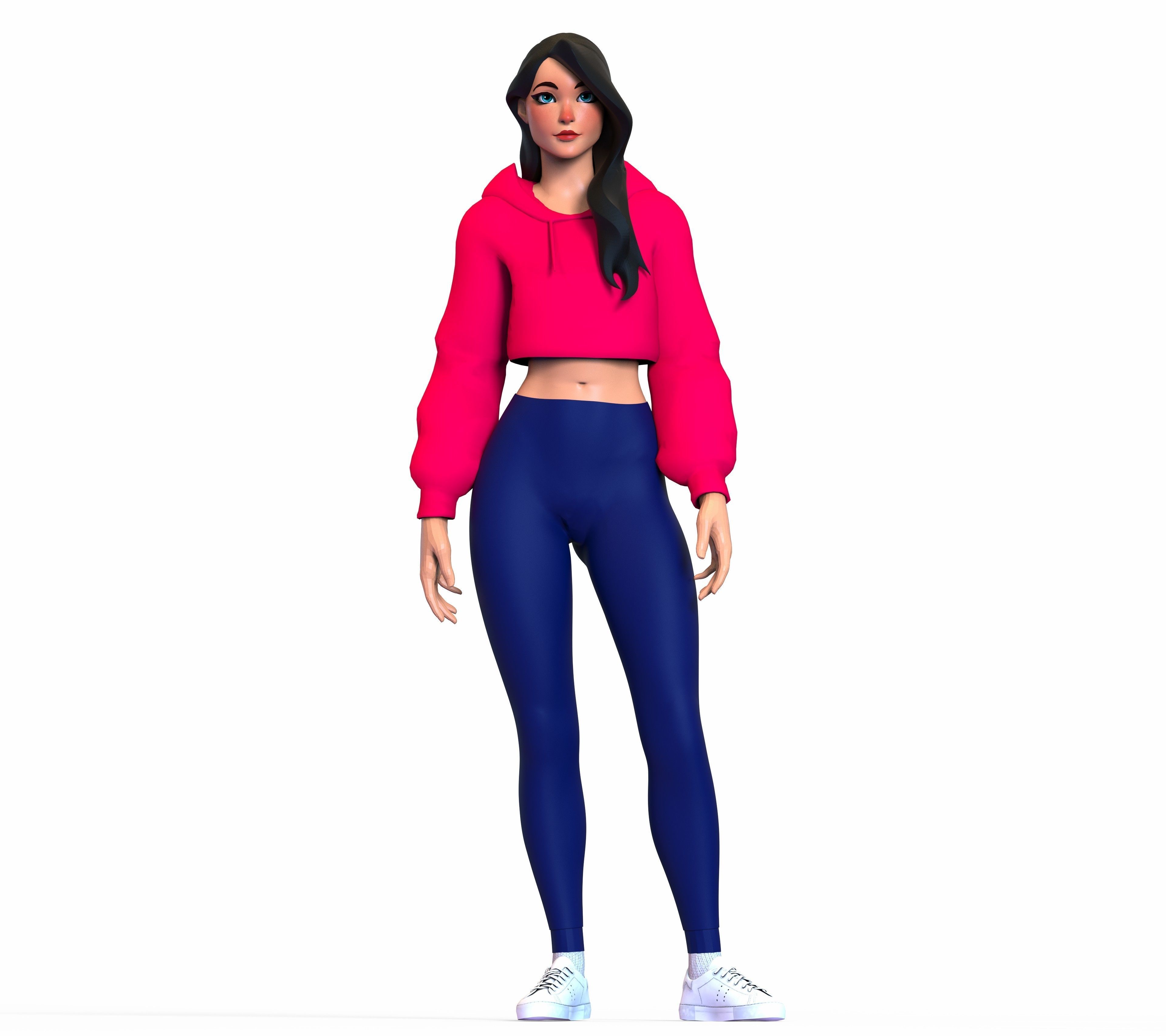 3D model cartoon character girl VR / AR / low-poly | CGTrader