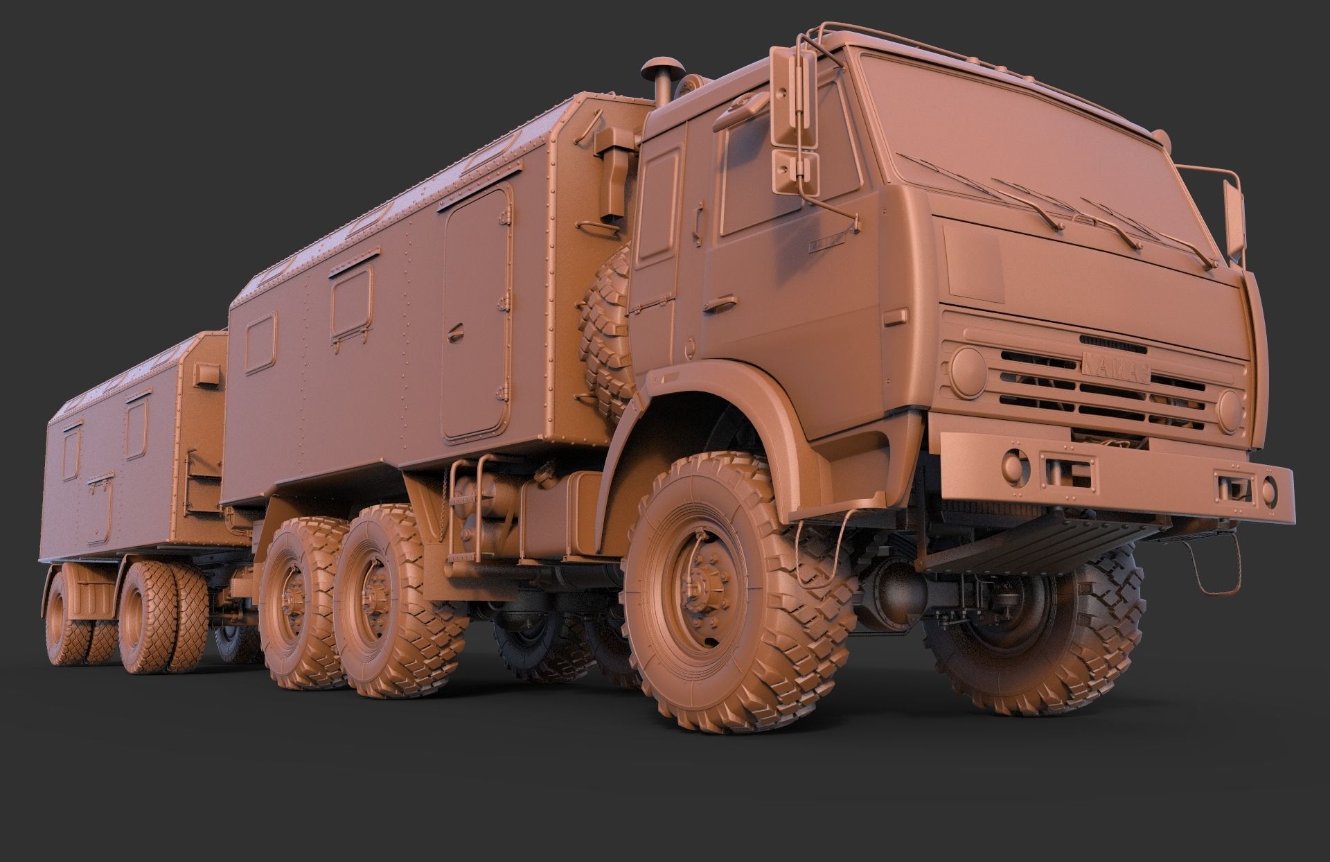 Kamaz Command vehicle Command trailer 3D model | CGTrader