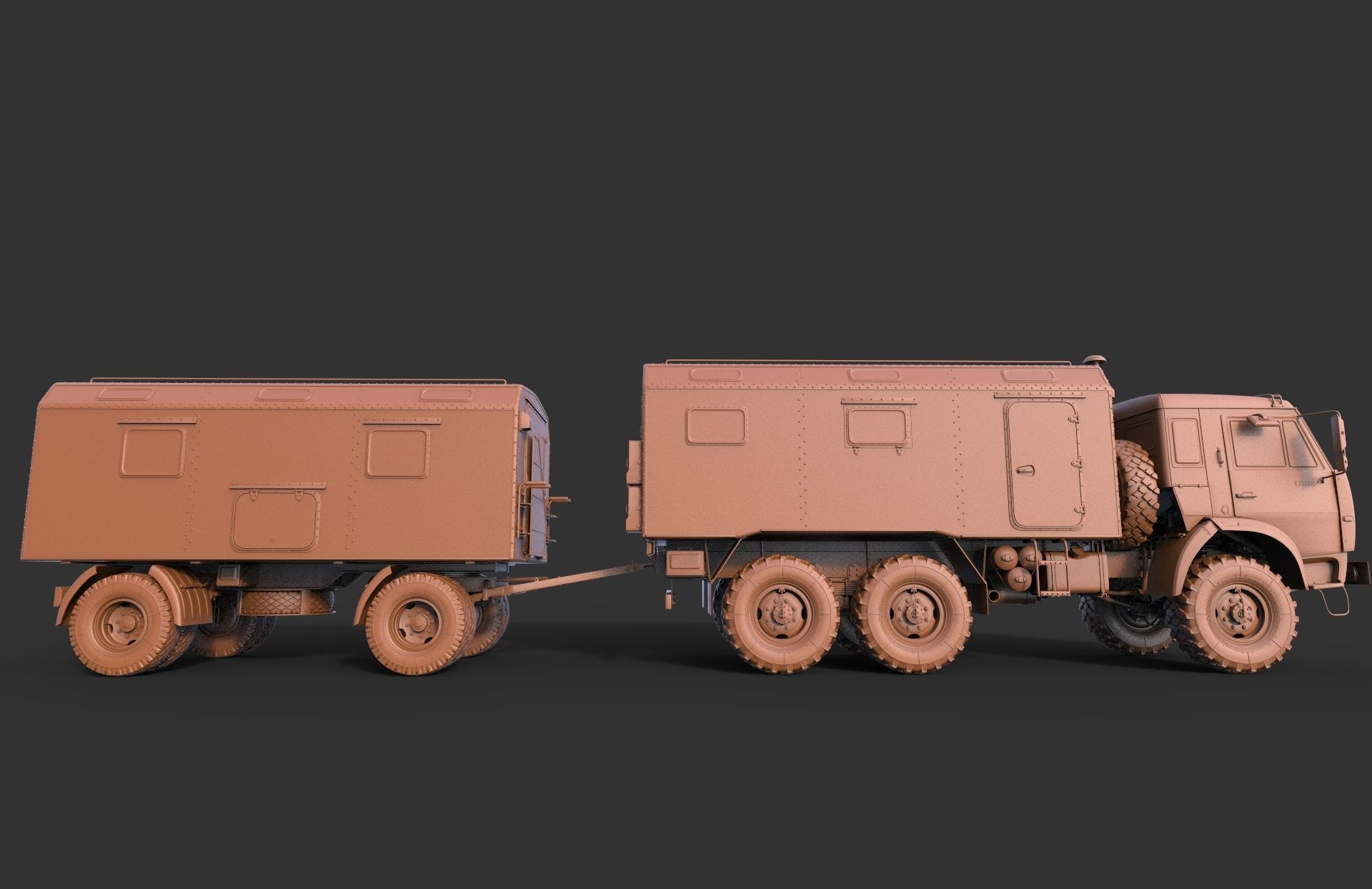 Kamaz Command vehicle Command trailer 3D model | CGTrader