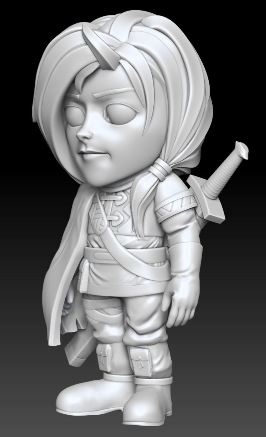 Golden Sun Felix Cartoon Chubby Chibi Figure 3D model 3D printable ...