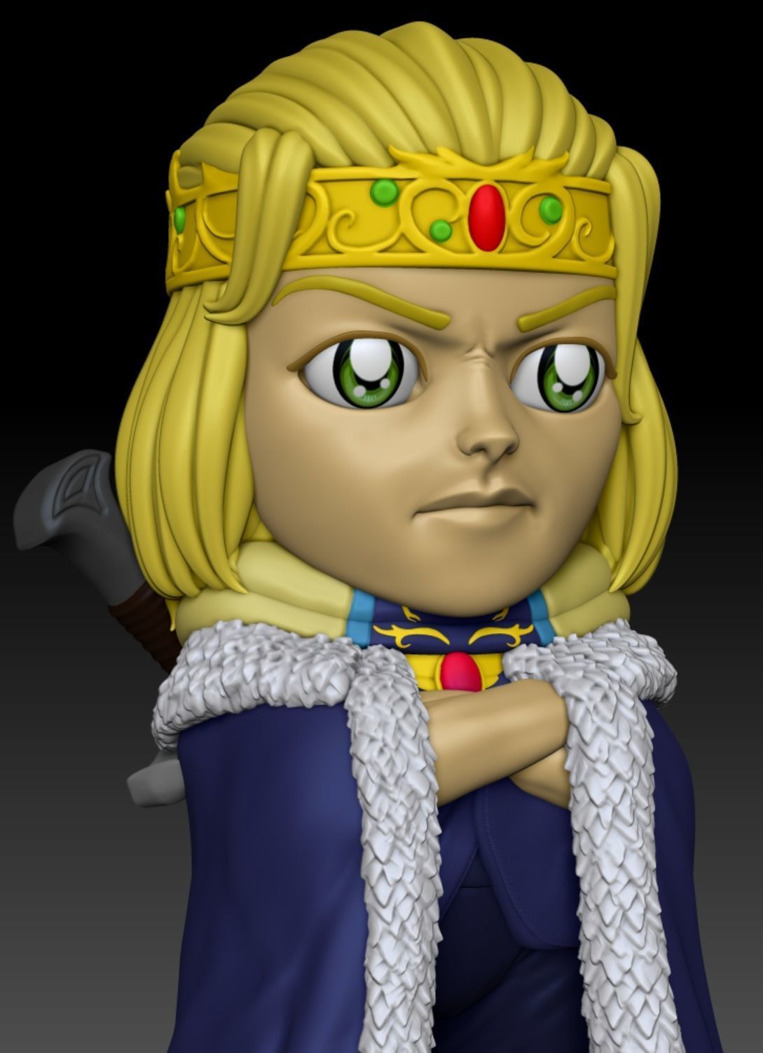 Alphadia Genesis King Augustine Cartoon Chubby Chibi Figure 3D model 3D ...
