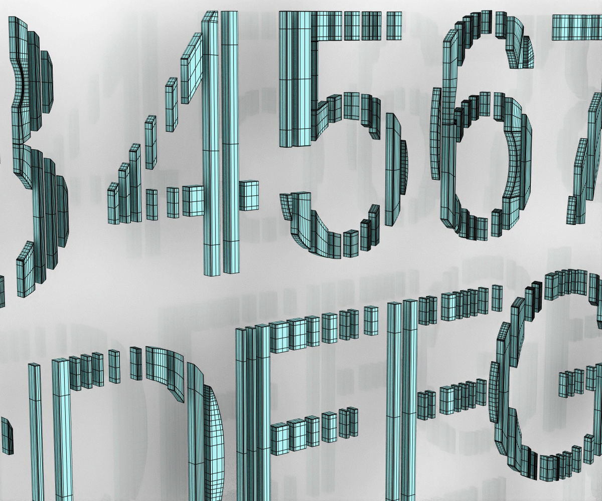 Barcode Font 3D model | CGTrader