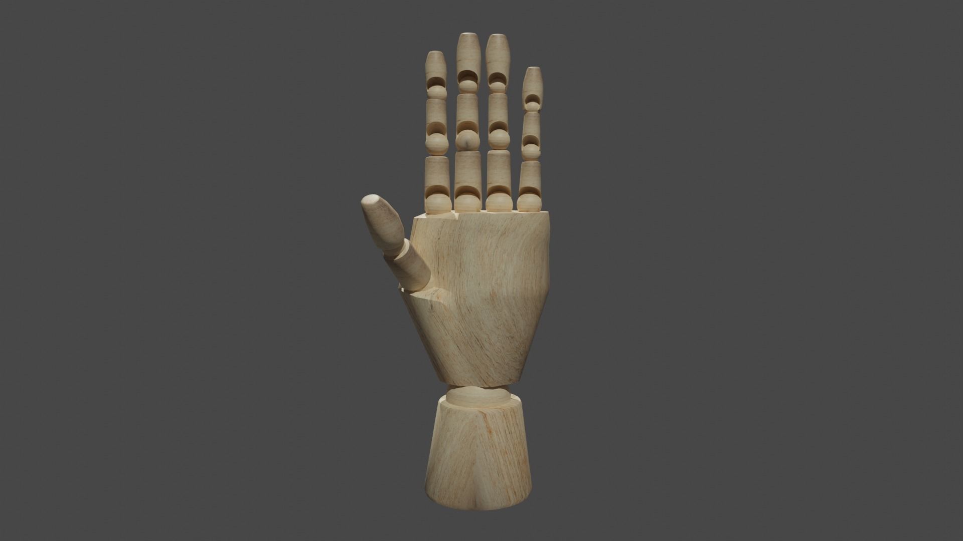 Wooden Hand Posable 3D model animated rigged | CGTrader