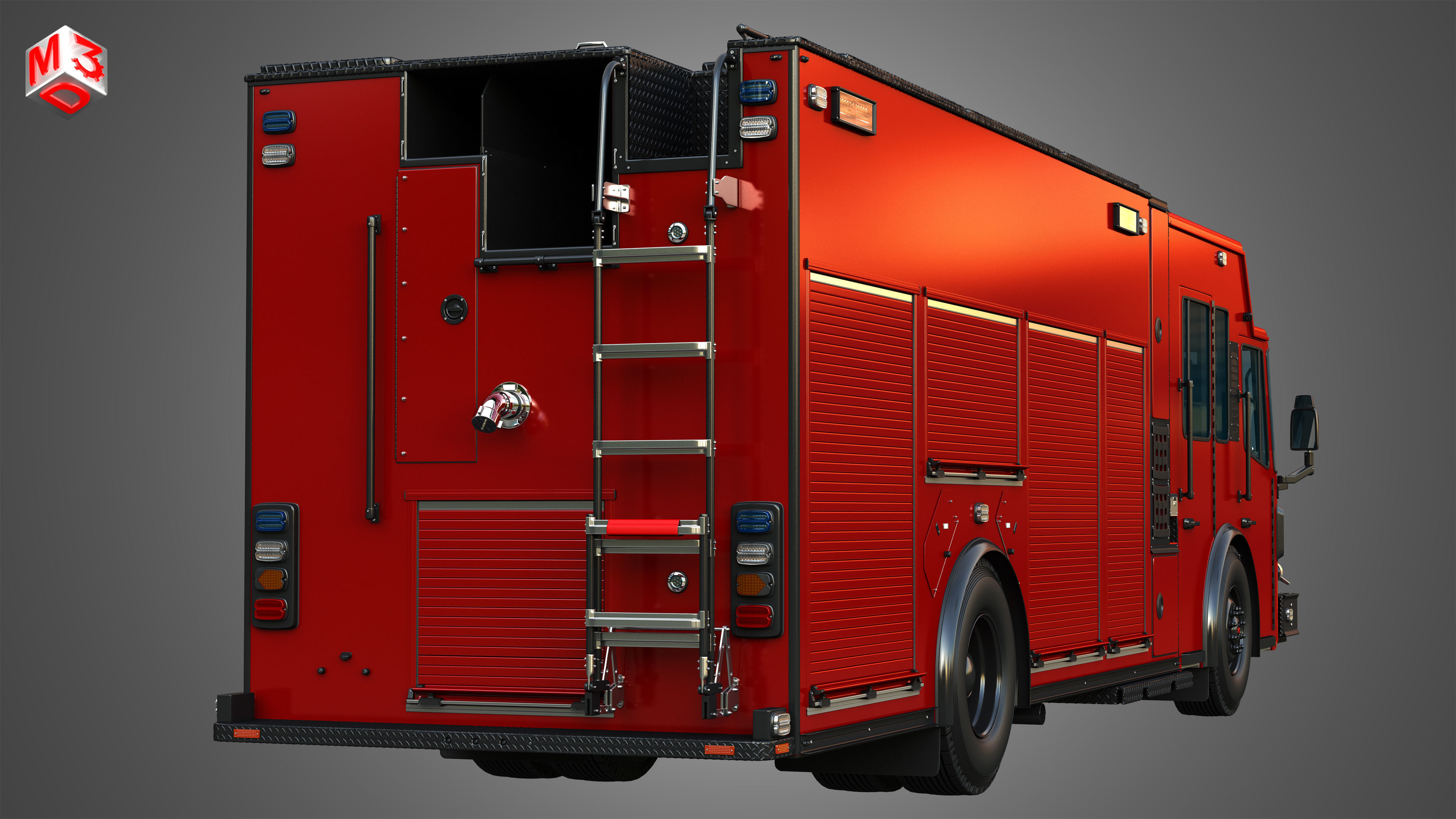H-6480 - Fire Apparatus - MVP Rescue Pumper 3D model | CGTrader