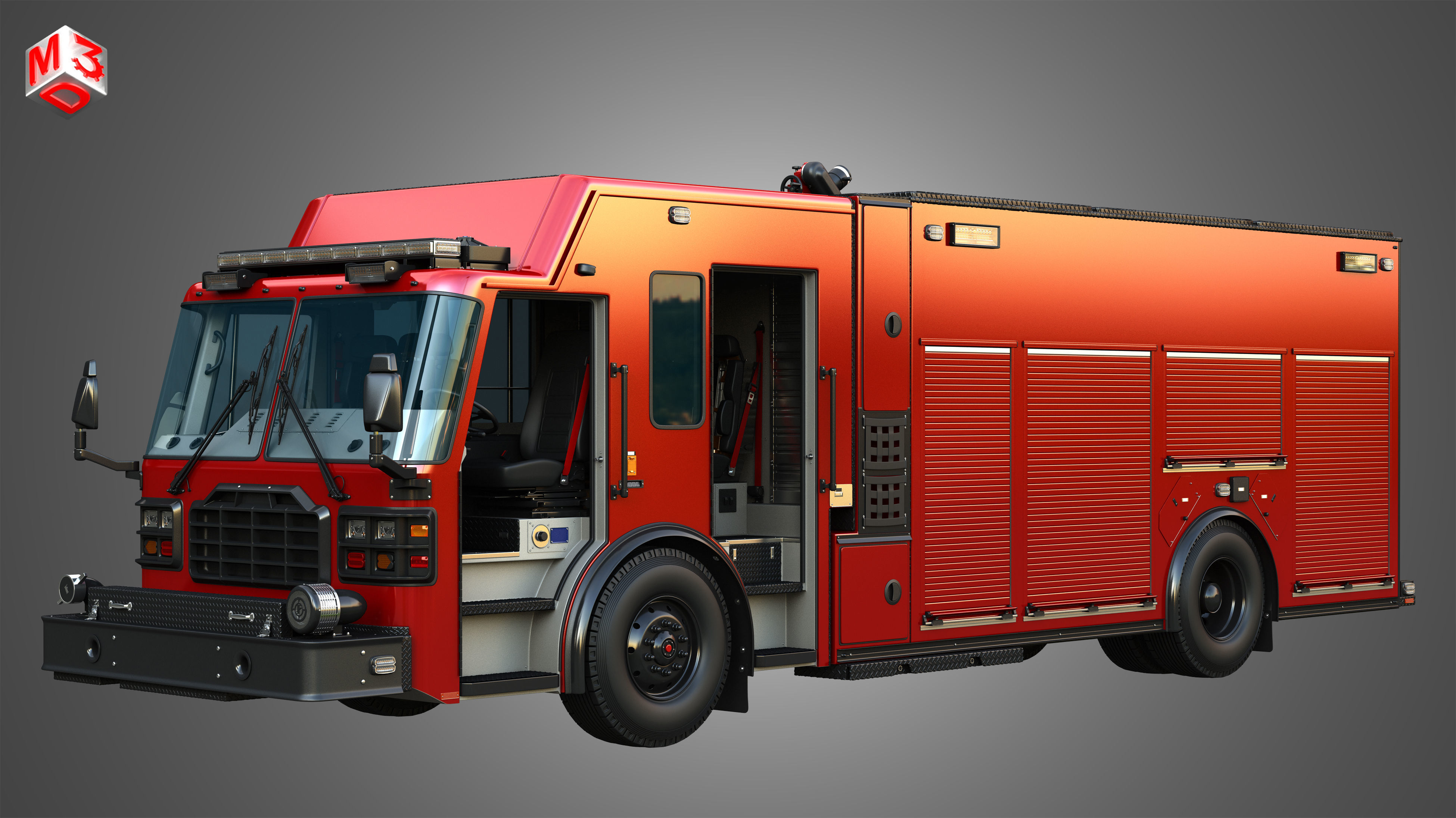 H-6480 - Fire Apparatus - MVP Rescue Pumper 3D model | CGTrader