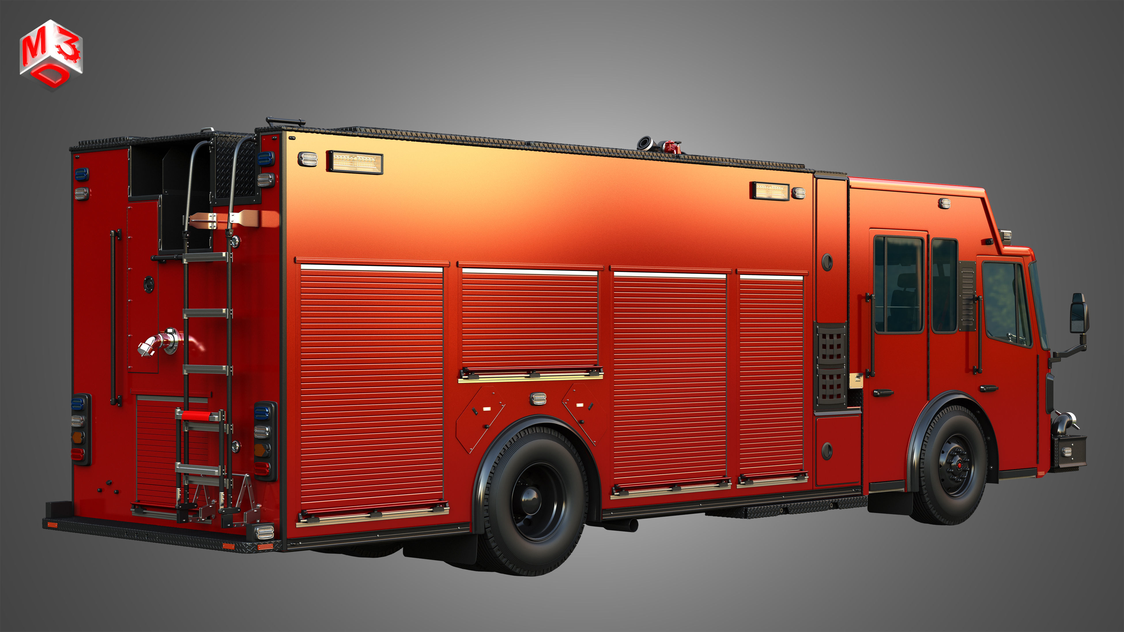 H-6480 - Fire Apparatus - MVP Rescue Pumper 3D model | CGTrader