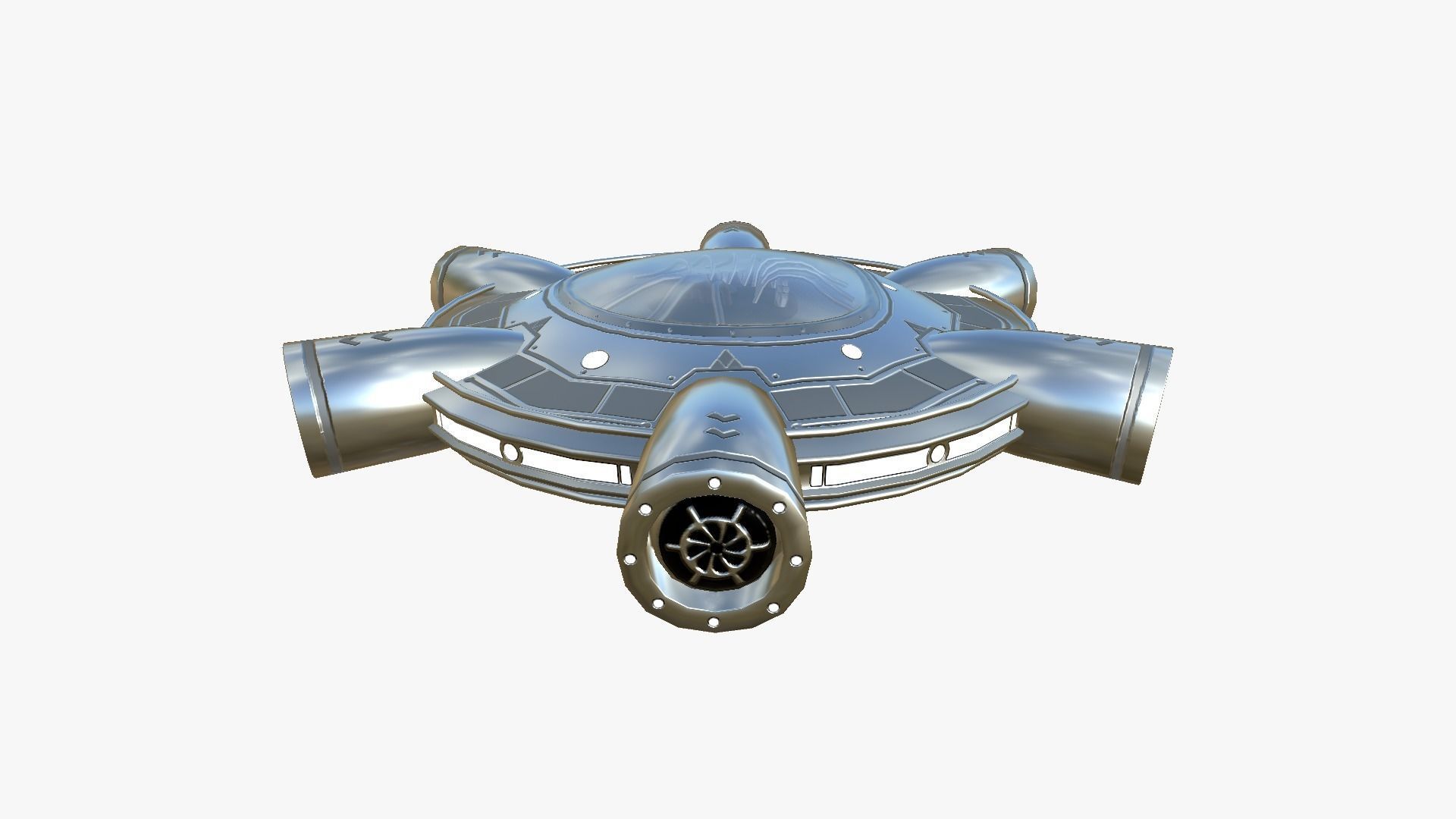 3D model Alien Spaceship UFO J02 Aluminum - Sci Fi Spacecraft Design VR ...