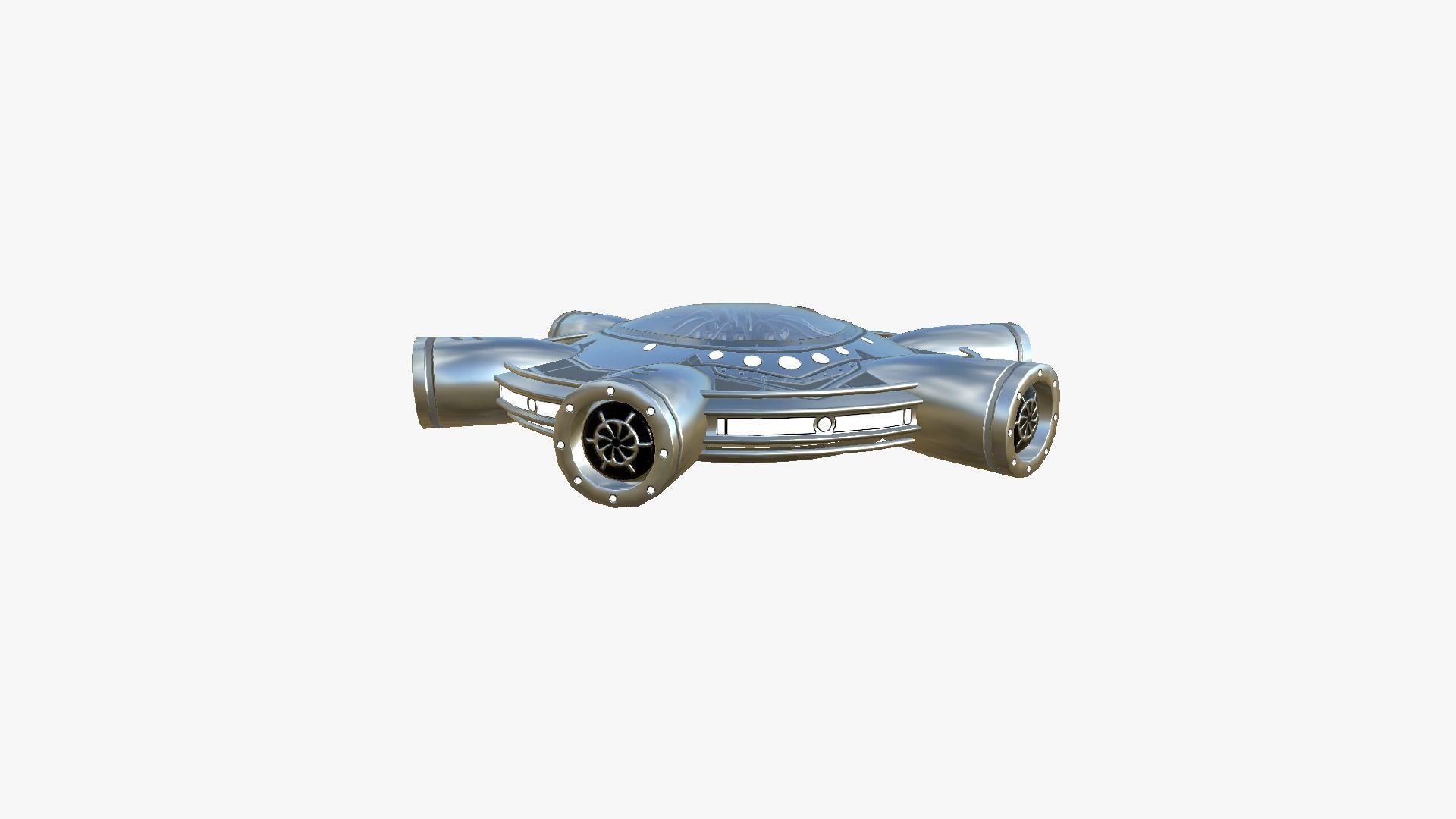 3D model Alien Spaceship UFO J02 Aluminum - Sci Fi Spacecraft Design VR ...